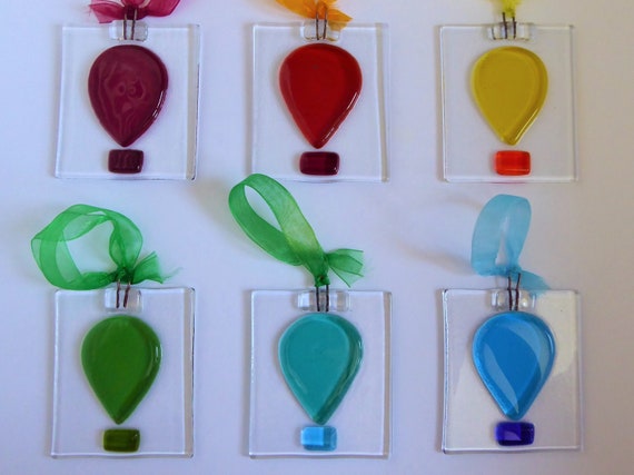 Fused Glass Hot Air Balloon. Hanging Glass Balloon Decoration. | Etsy