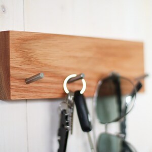 Dark Walnut Wood Key holder Unique Key hanger Solid wall | Etsy