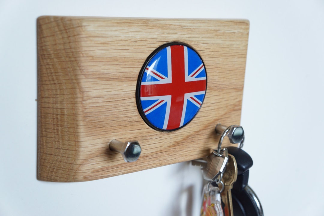 Mini Cooper Wood Key Holder, Solid Wall Mounted Key Holder, Key ...