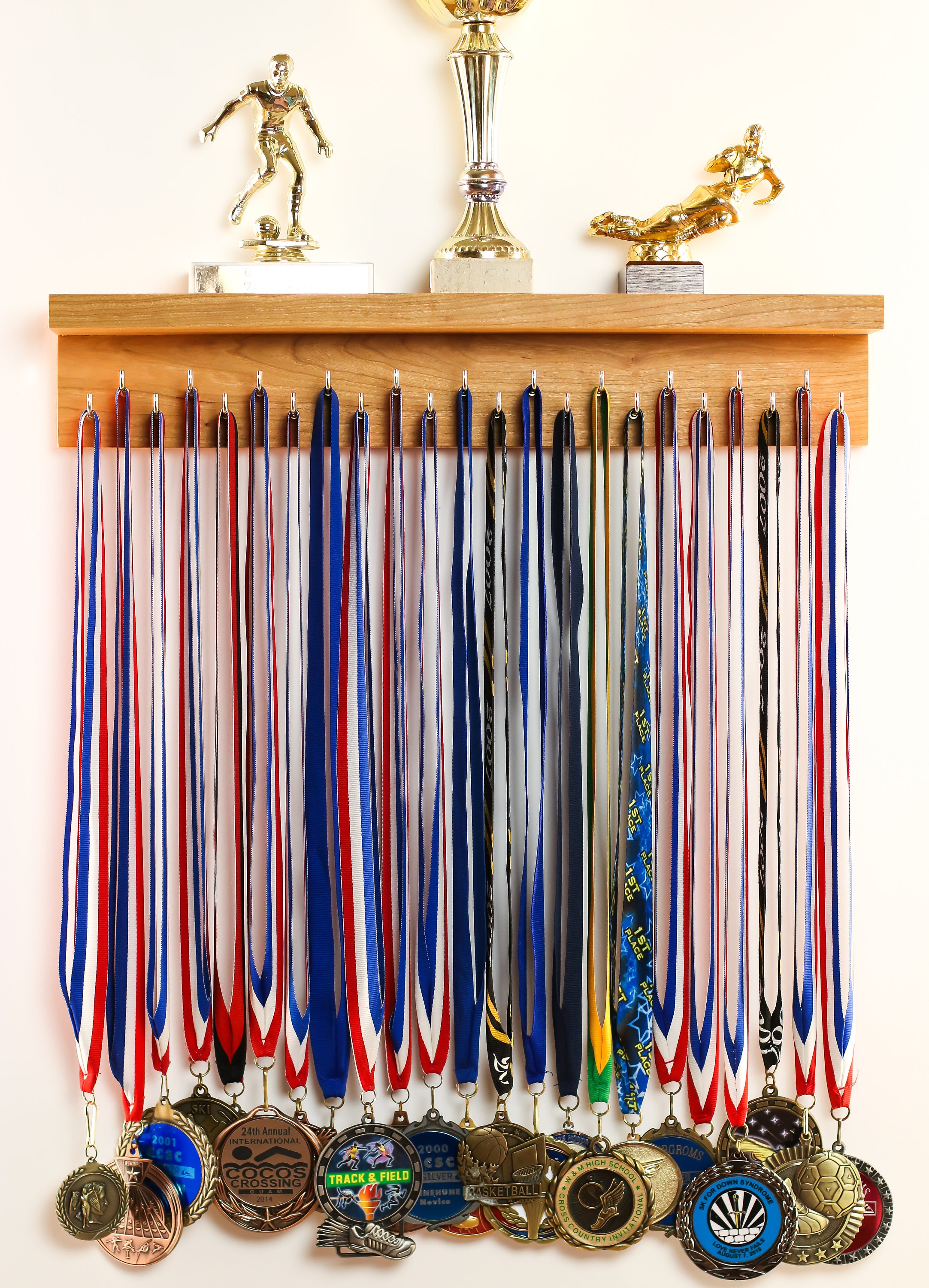 LARGE Medal Trophy NATURAL Cherry Walnut Wall Holder Wide Top - Etsy