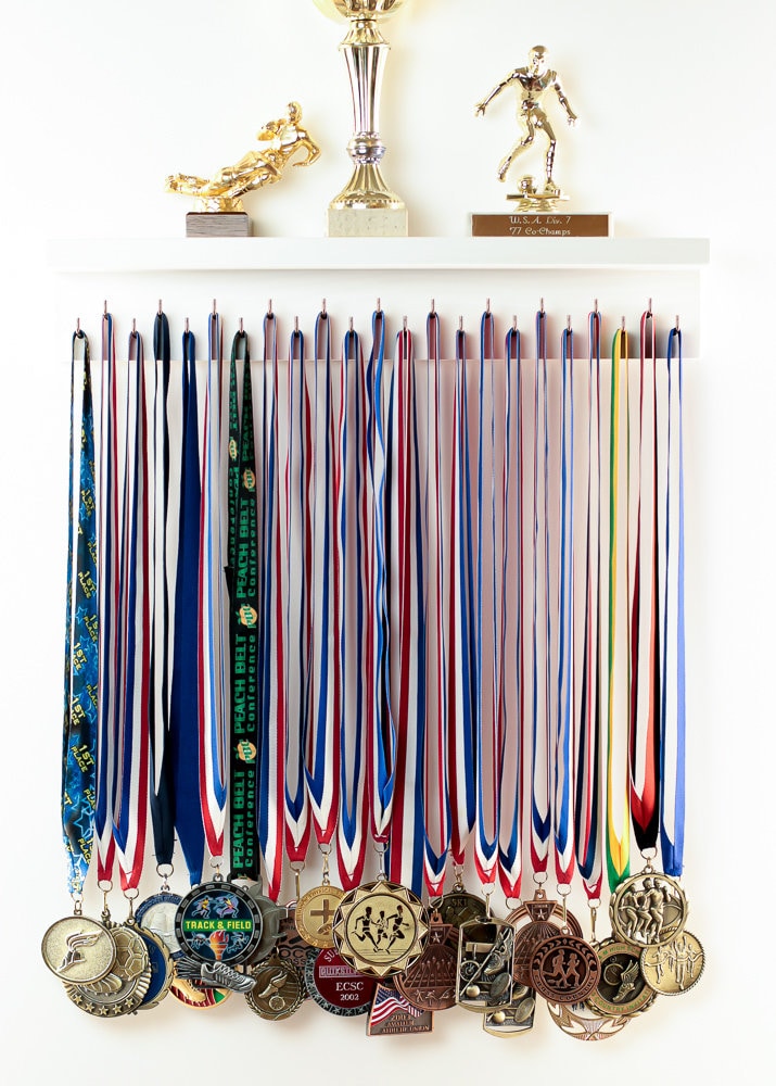 LARGE CUSTOM Medal Wall Holder Wide Top Shelf / Trophy Medal - Etsy