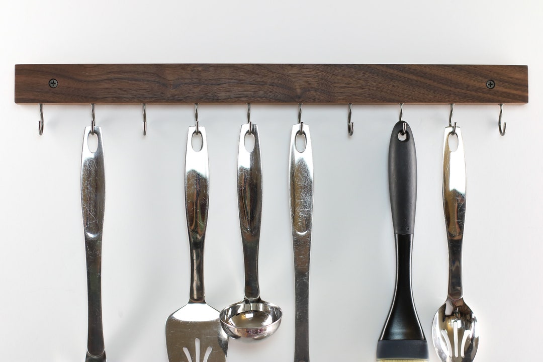 Handmade Wood Kitchen Utensil Organizer: Wall Hanging Key & Jewelry ...