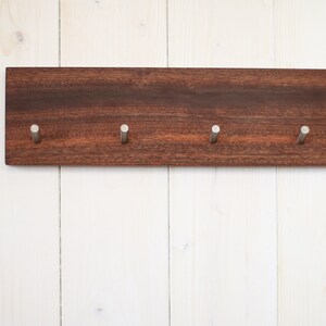 Dark Walnut Wood Key holder Unique Key hanger Solid wall | Etsy