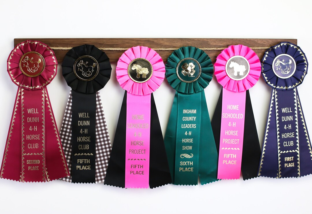 Natural Walnut Horse Show Ribbon Display/ Horse Award Display/ Award ...