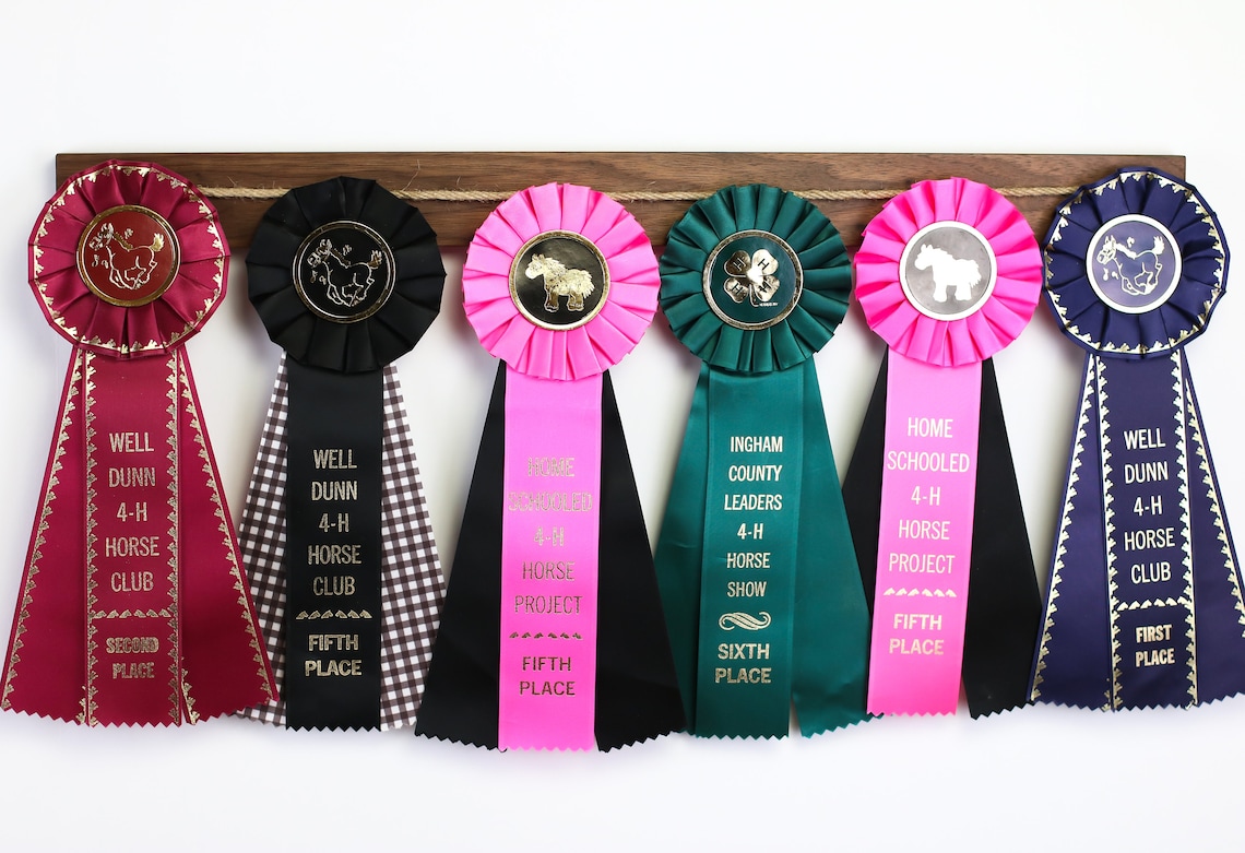 Natural Walnut Horse Show Ribbon Display/ Horse Award Display/ - Etsy