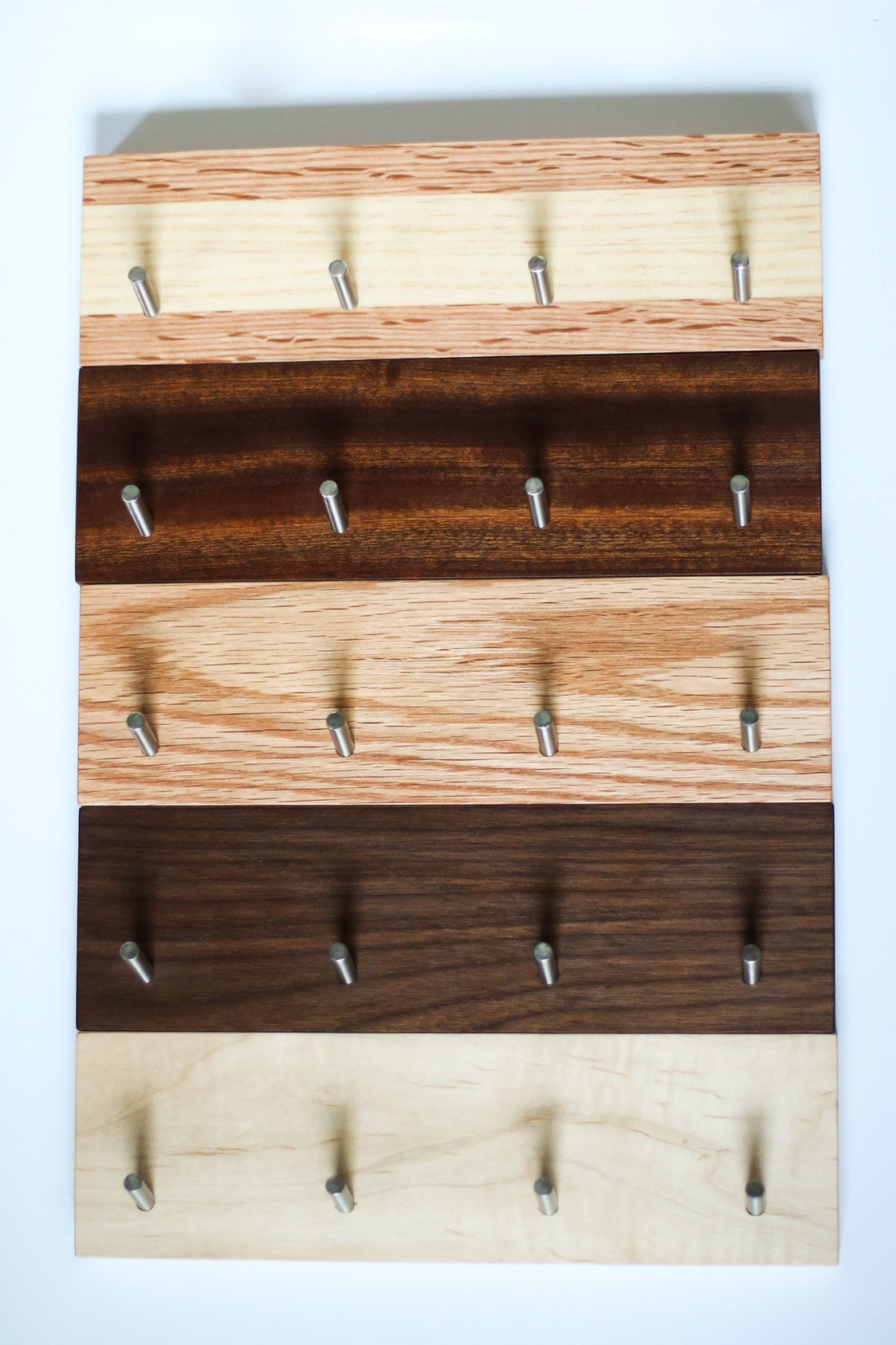 Dark Walnut Wood Key holder Unique Key hanger Solid wall | Etsy