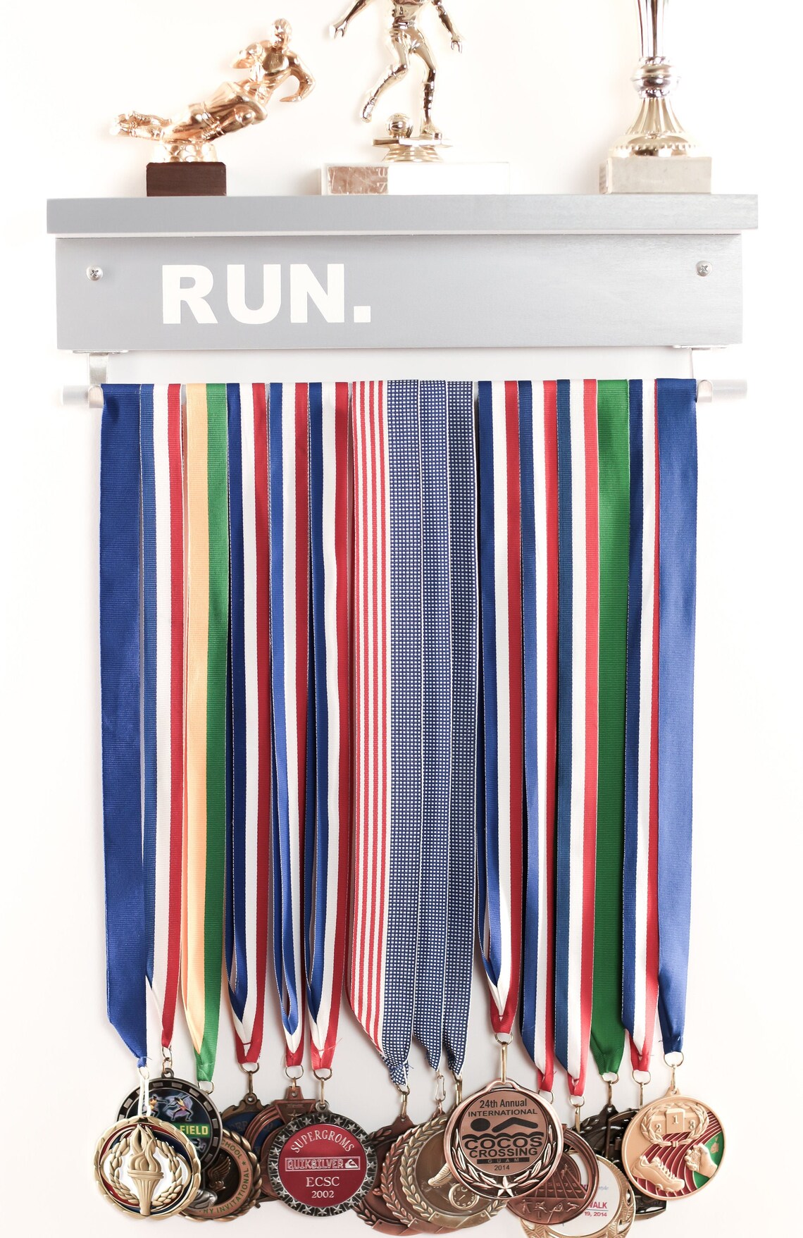 RUN Award Medal Trophy Wooden Display Rack Wall Holder With | Etsy
