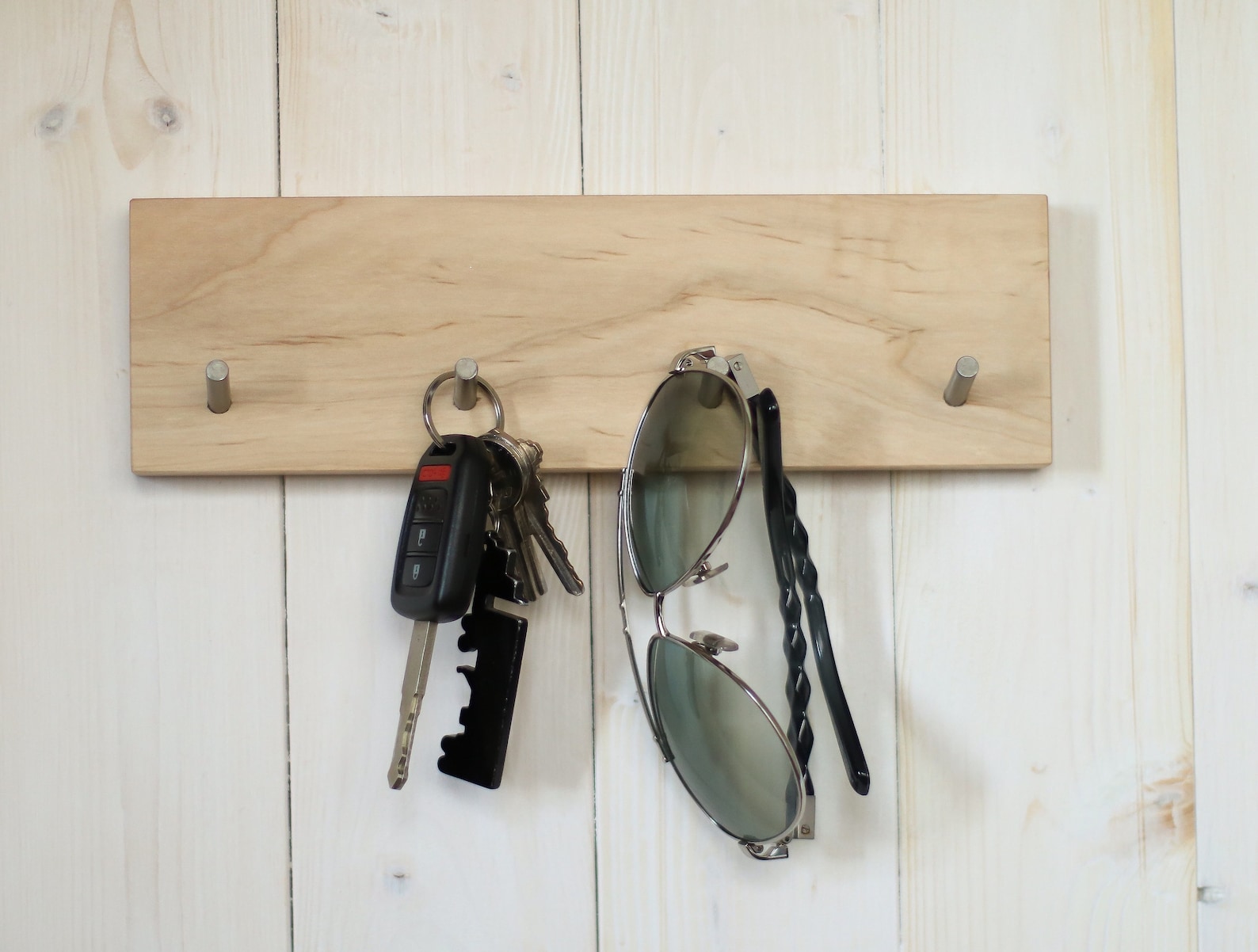 Walnut Oak WOOD Car Keys Holder Unique Organic Wood Wall - Etsy