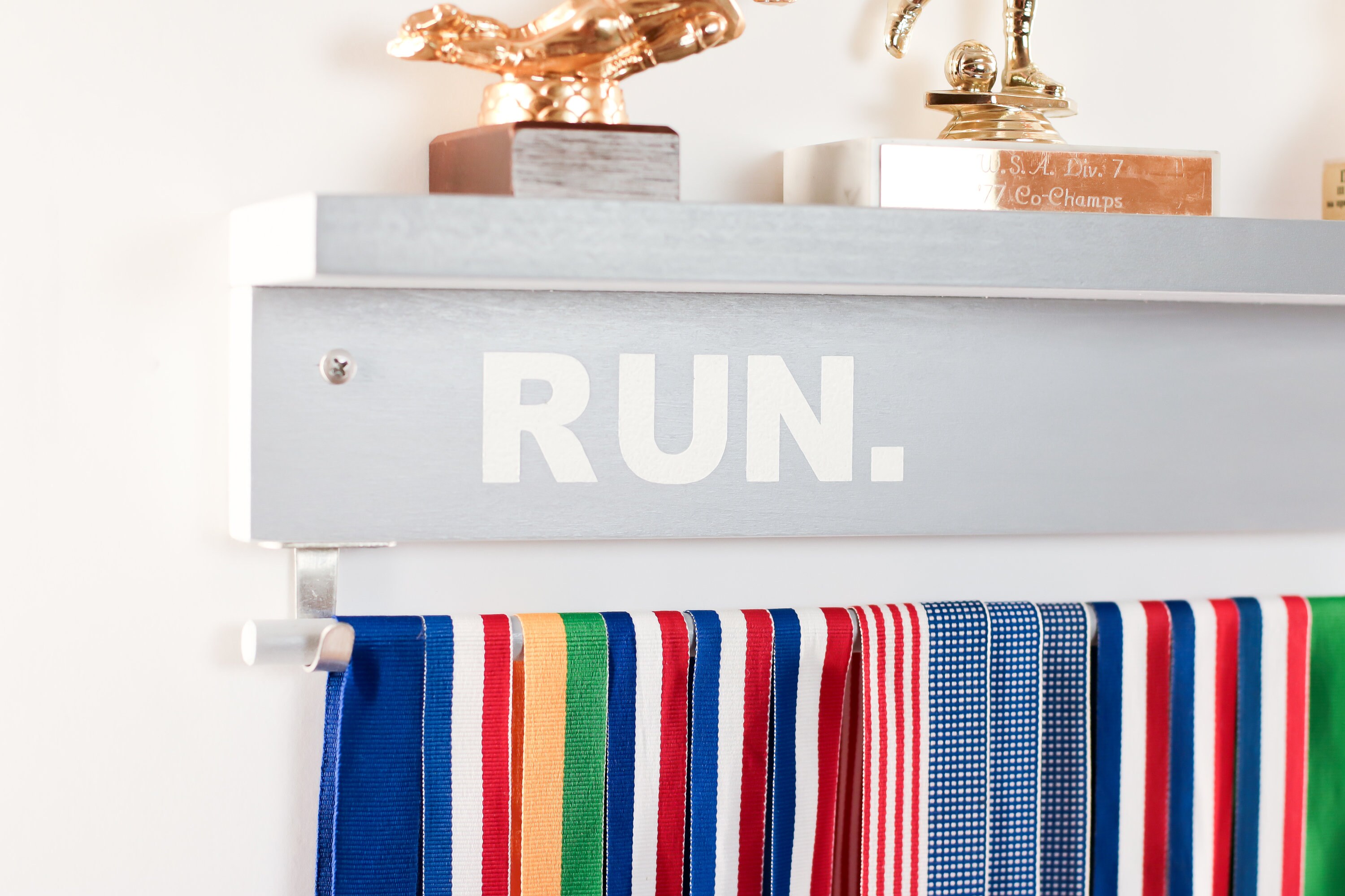 RUN Award Medal Trophy Wooden Display Rack Wall Holder With | Etsy