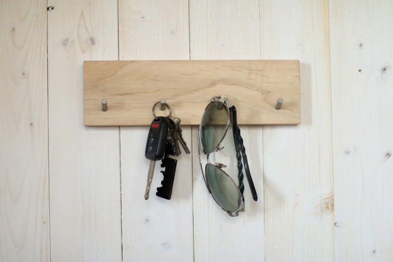 Dark Walnut Wood Key holder Unique Key hanger Solid wall | Etsy