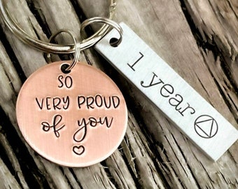 Personalized Leather Alcoholics Anonymous Stealie Key Tag, AA Steal ...