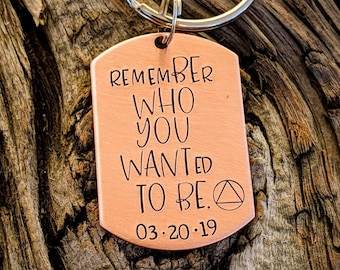 Personalized Leather Alcoholics Anonymous Stealie Key Tag, AA Steal ...