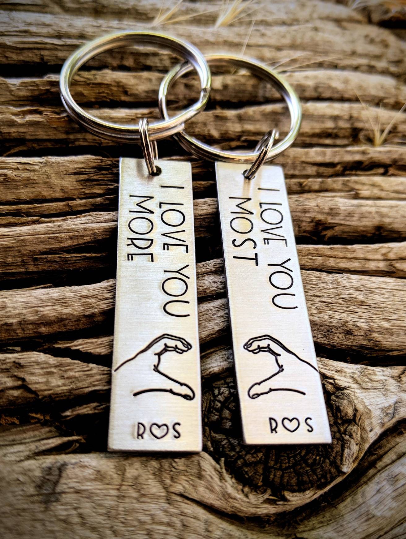 Personalized Hand Stamped Anniversary Keychains. Custom | Etsy