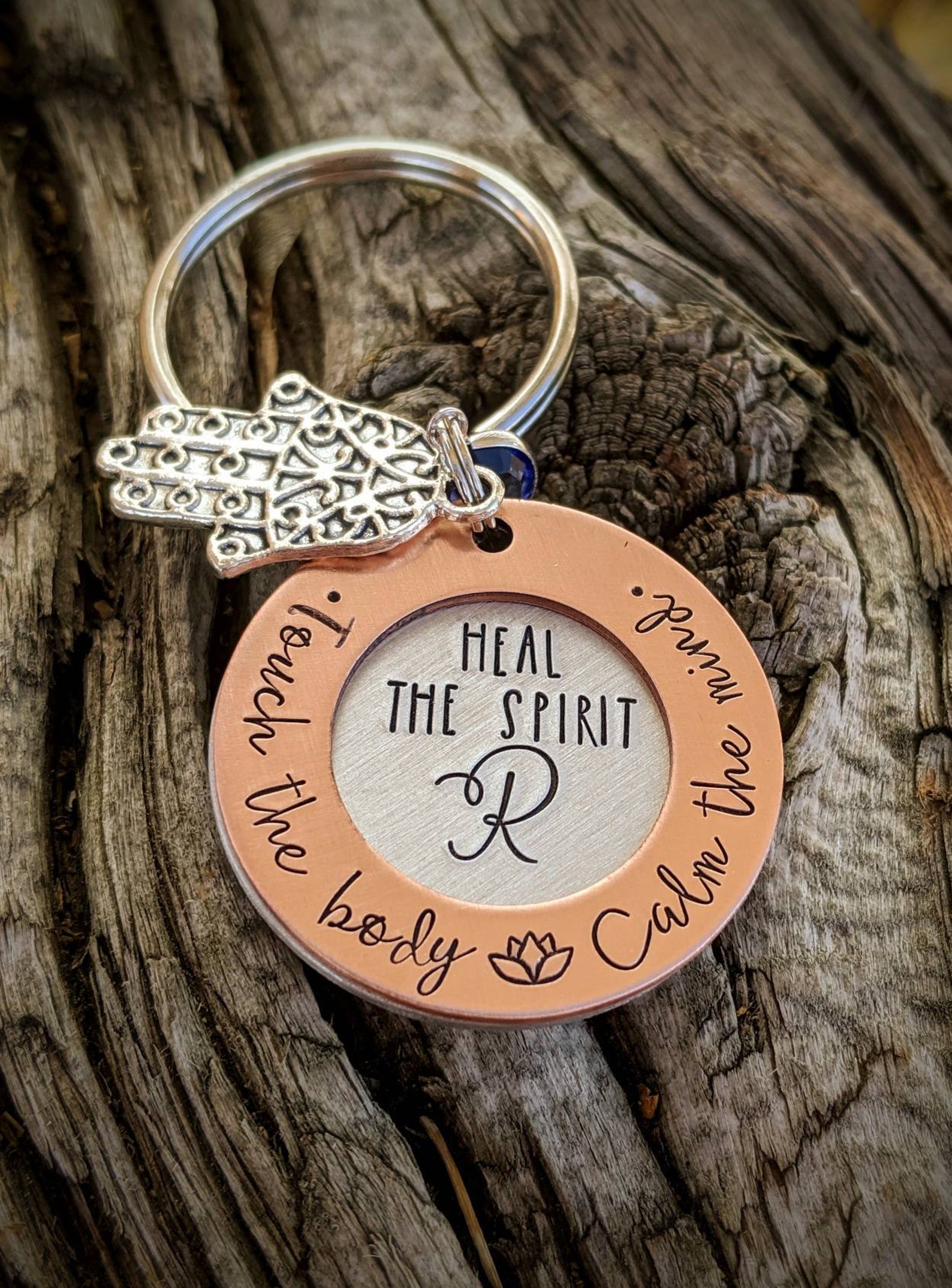 Personalized Hand Stamped Keychain. Massage Therapy. Holistic - Etsy