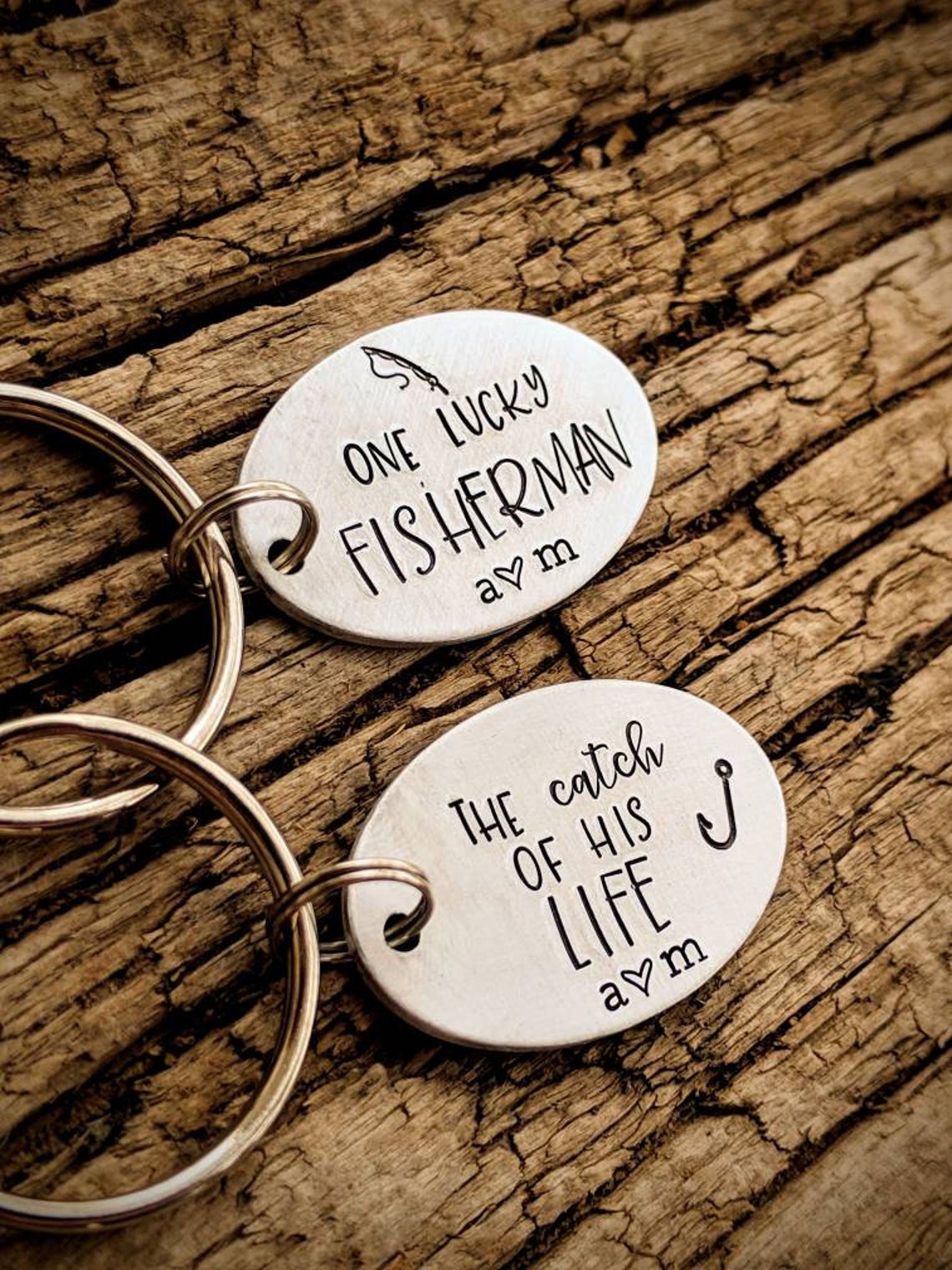 Personalized Anniversary Keychains. Hand Stamped Long Distance | Etsy