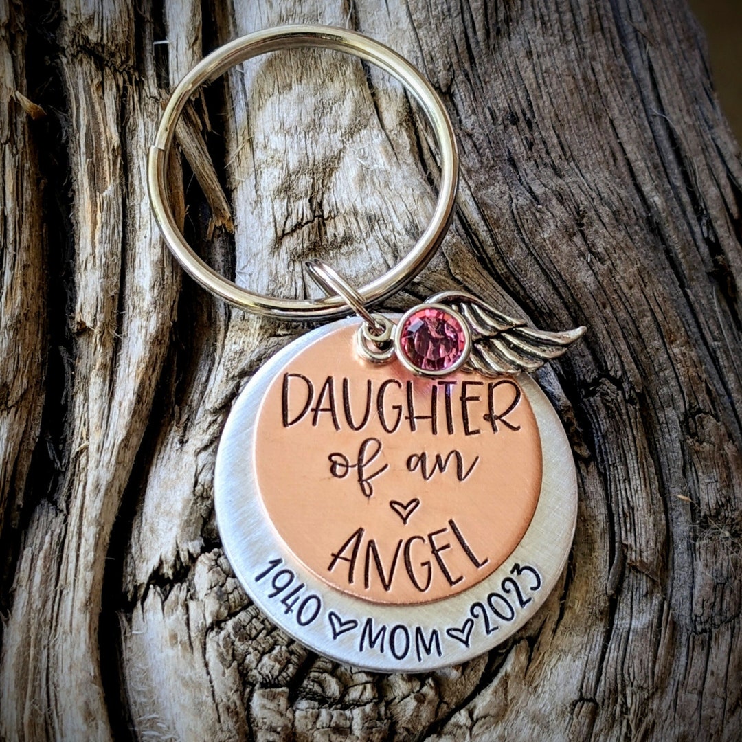 Personalized Hand Stamped Mom Memorial Keychain. Mother Memorial Gifts ...