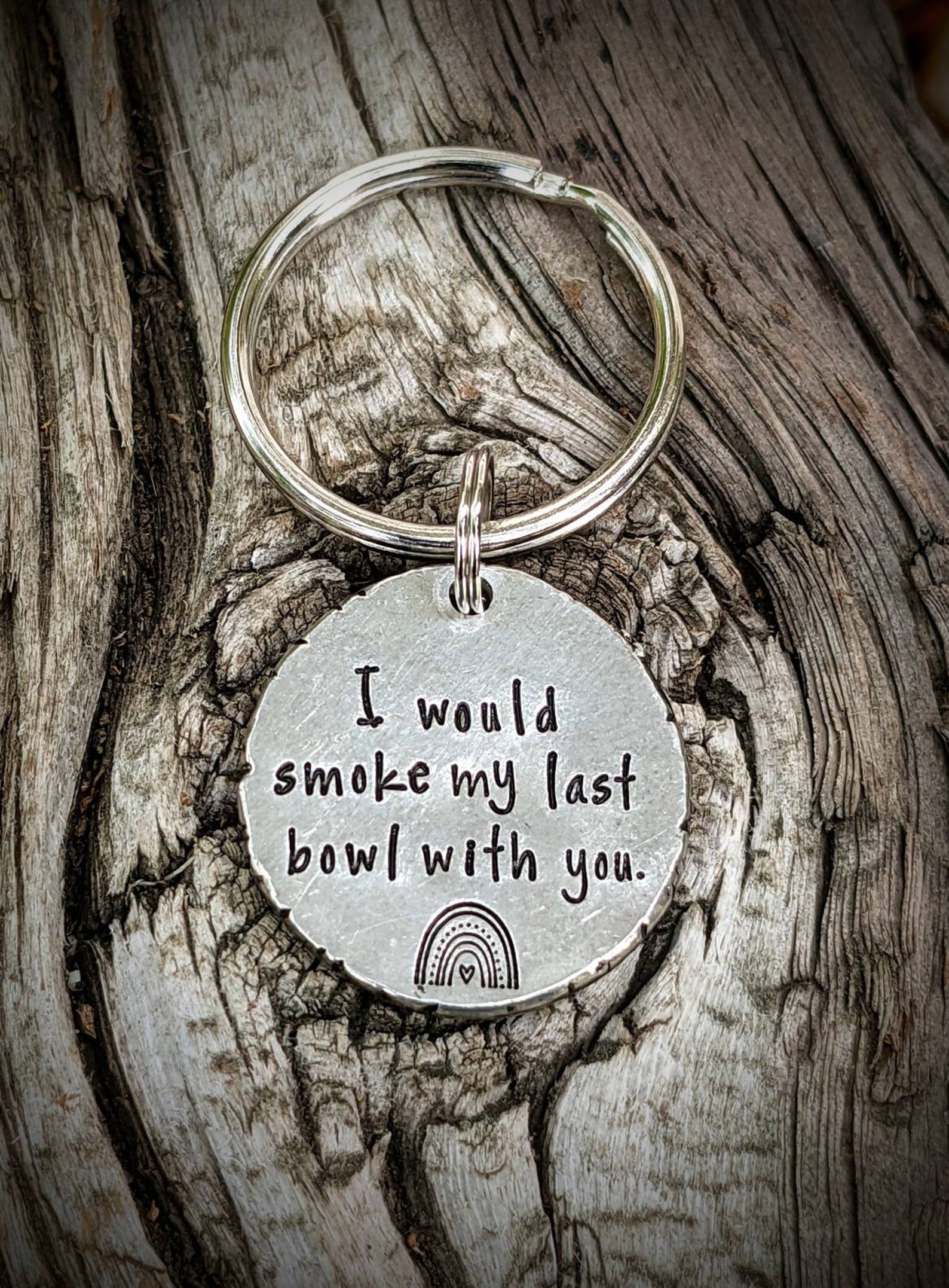 Personalized Hand Stamped Weed Keychain. Custom Stoner Gift. - Etsy