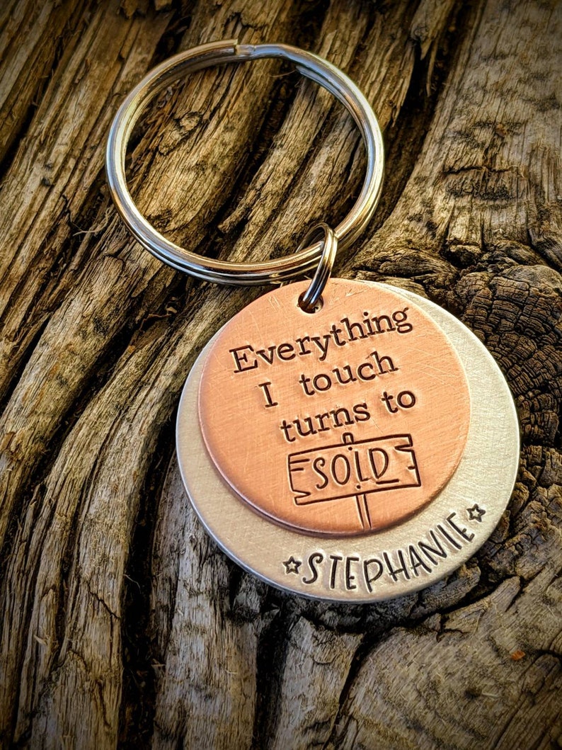 Personalized Hand Stamped Real Estate Keychain. Closing Gift. - Etsy