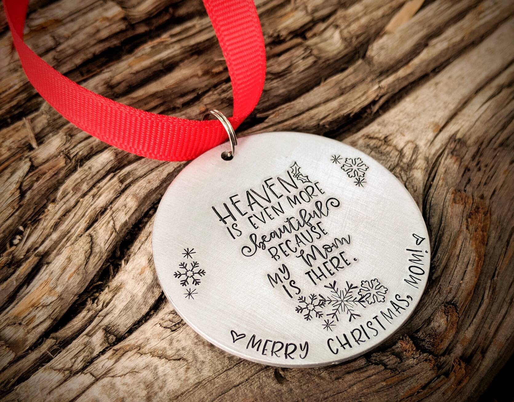 Personalized Christmas Ornament. Hand Stamped Tree Ornament. - Etsy