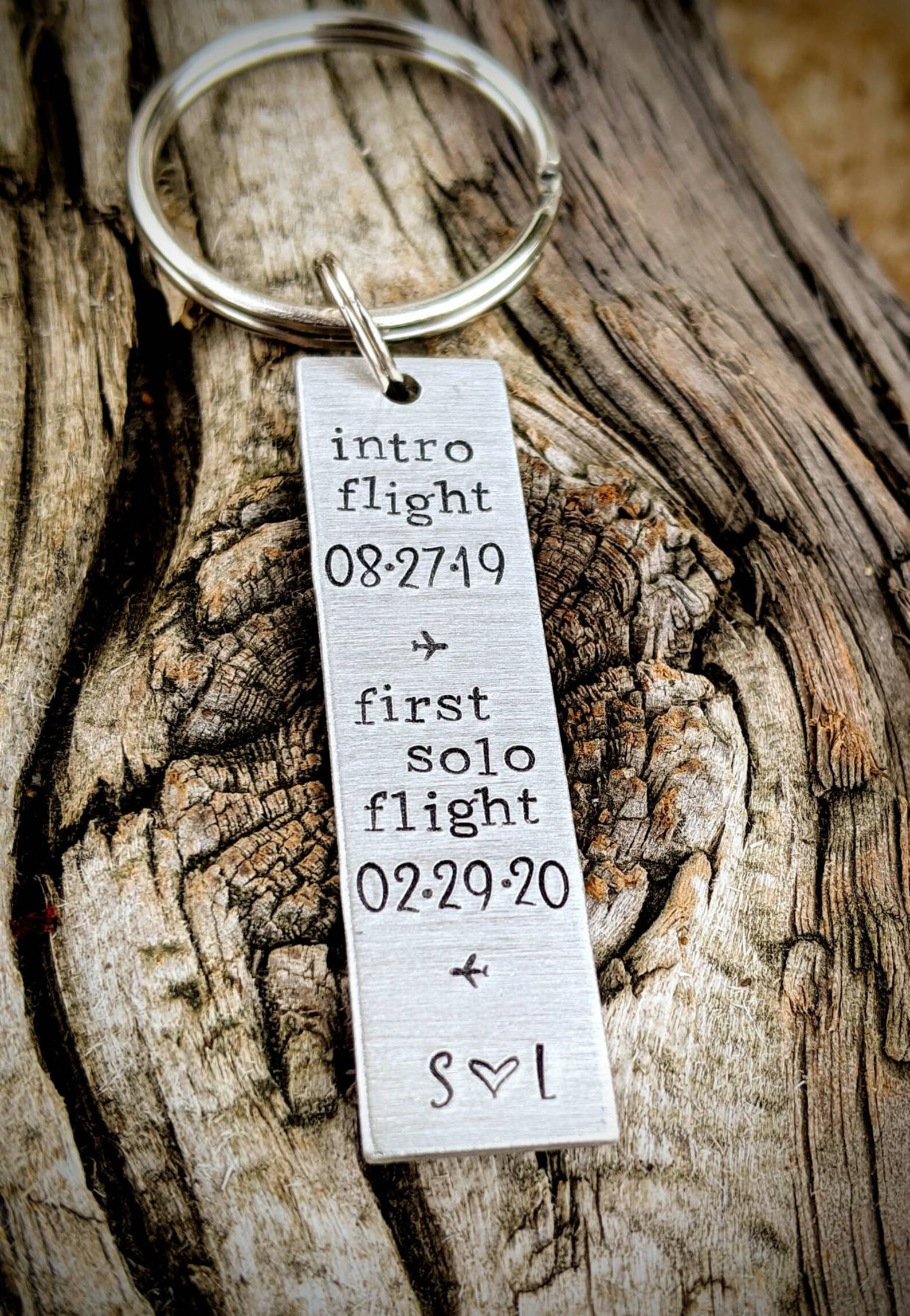 Personalized hand stamped pilot keychain. Pilots gifts. Flight | Etsy