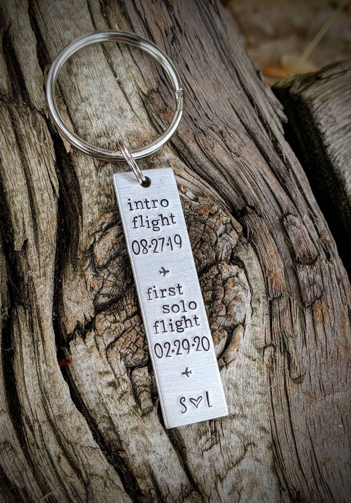 Personalized hand stamped pilot keychain. Pilots gifts. Flight | Etsy