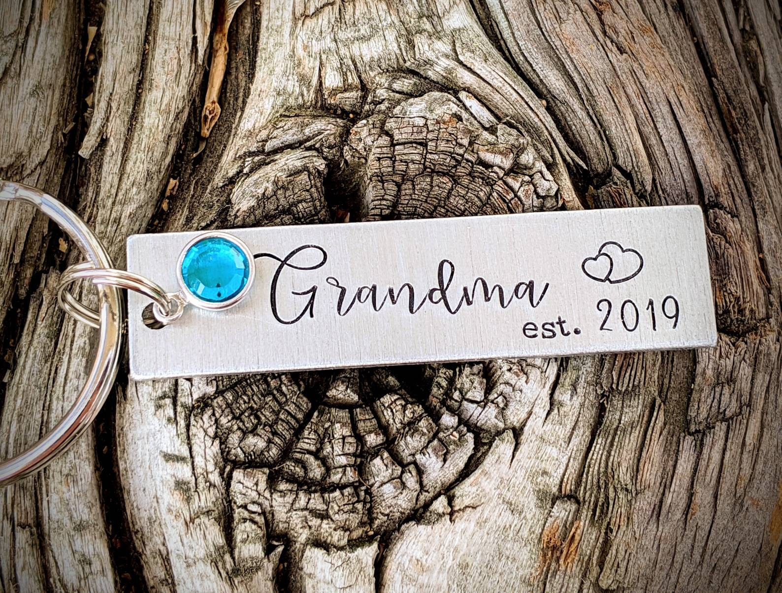 Personalized Hand Stamped Grandma Keychain. New Grandmother | Etsy