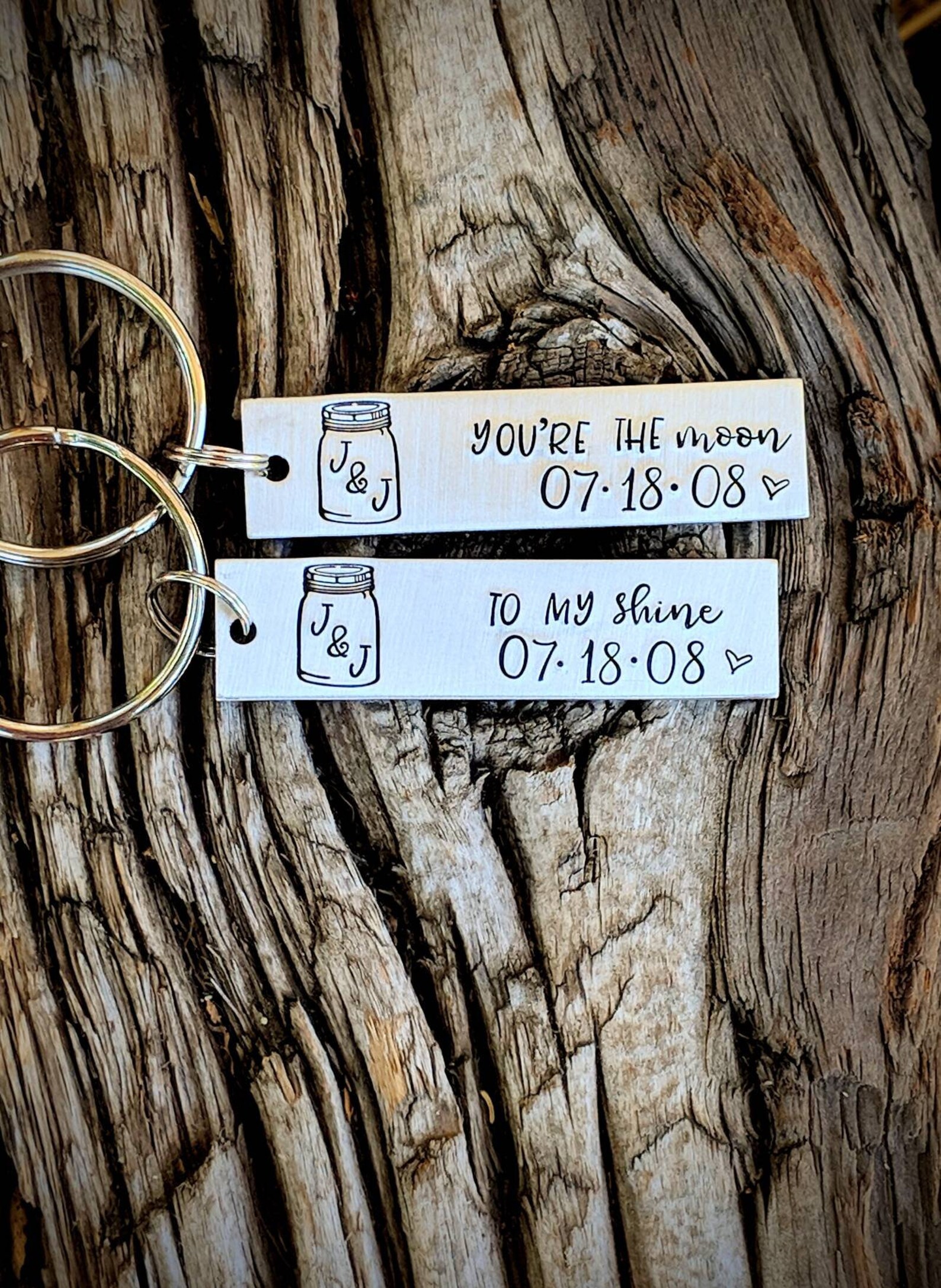 Personalized Couples Keychains. MATCHING SET. Hand Stamped | Etsy