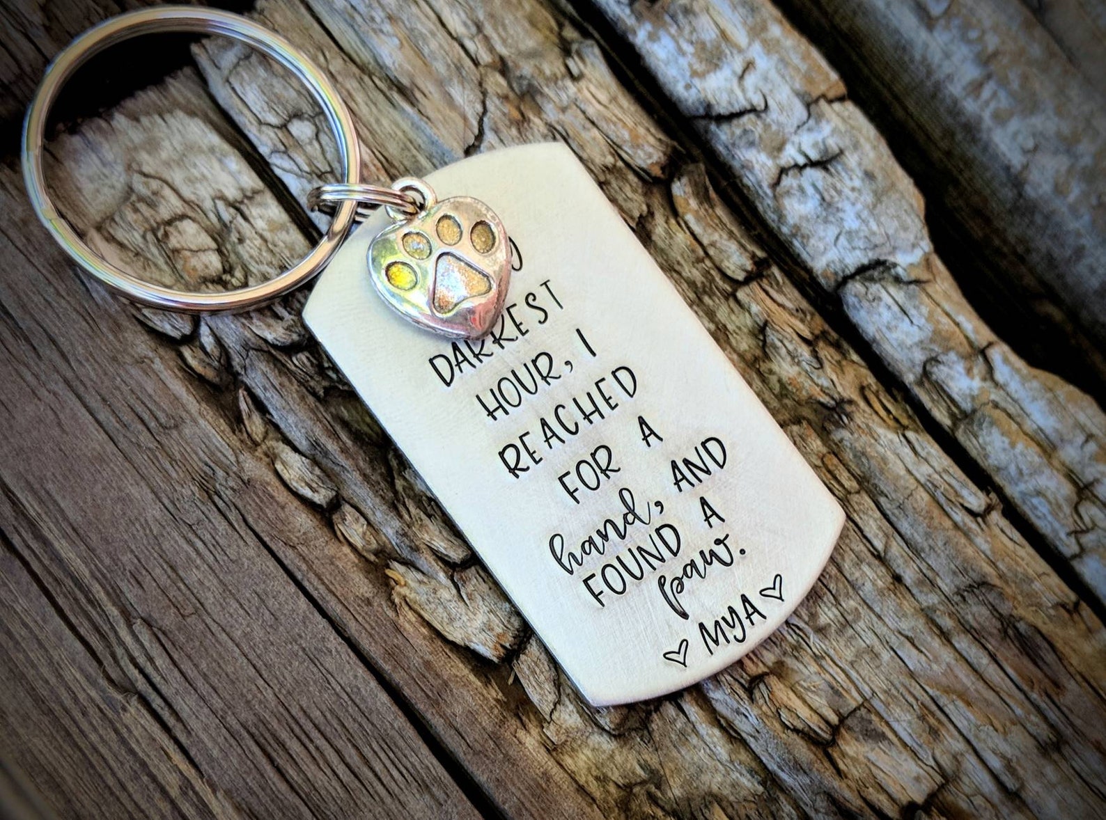 Personalized Stamped Pet Memorial Keychain. Loss of Dog Cat Pet Gifts ...