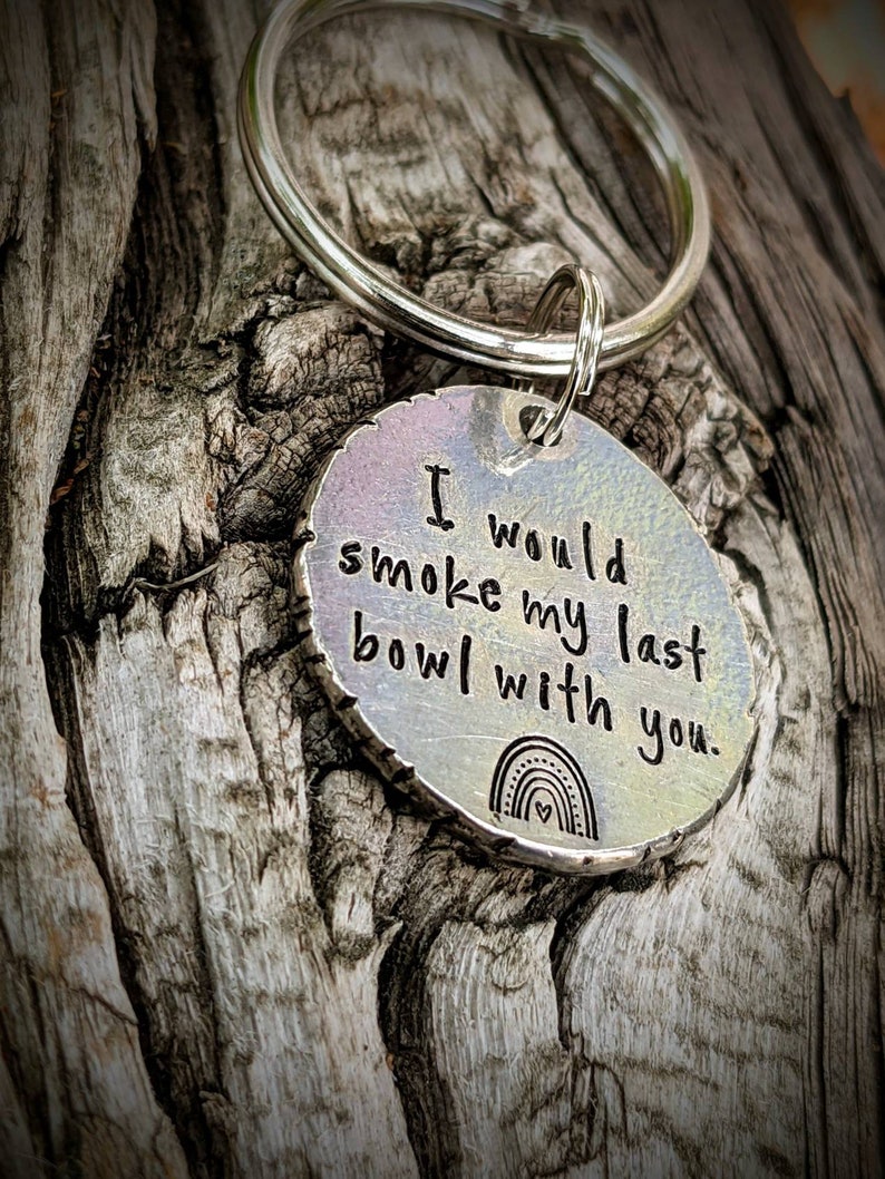 Personalized Hand Stamped Weed Keychain. Custom Stoner Gift. - Etsy