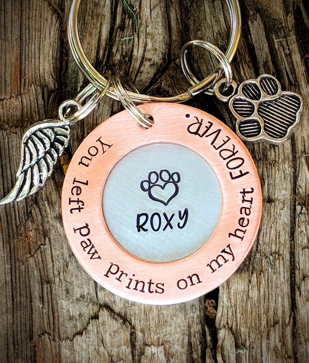 Personalized Pet Memorial Keychain. Hand Stamped Dog Lover. Rescue ...