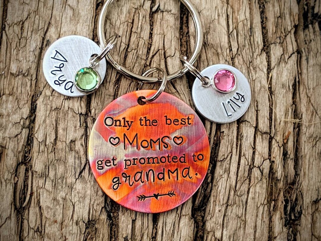 Personalized Stamped Grandma Keychain. Nana Memaw Gift. Grandchildren's ...