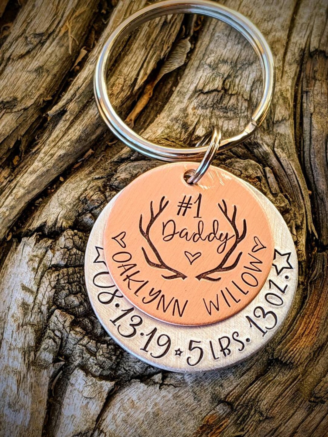 Personalized Dad Keychain. First Fathers Day Gift. New Daddy Gift. Gift ...