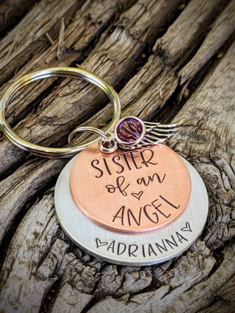 Personalized Hand Stamped Sibling Memorial Keychain. Gift for - Etsy