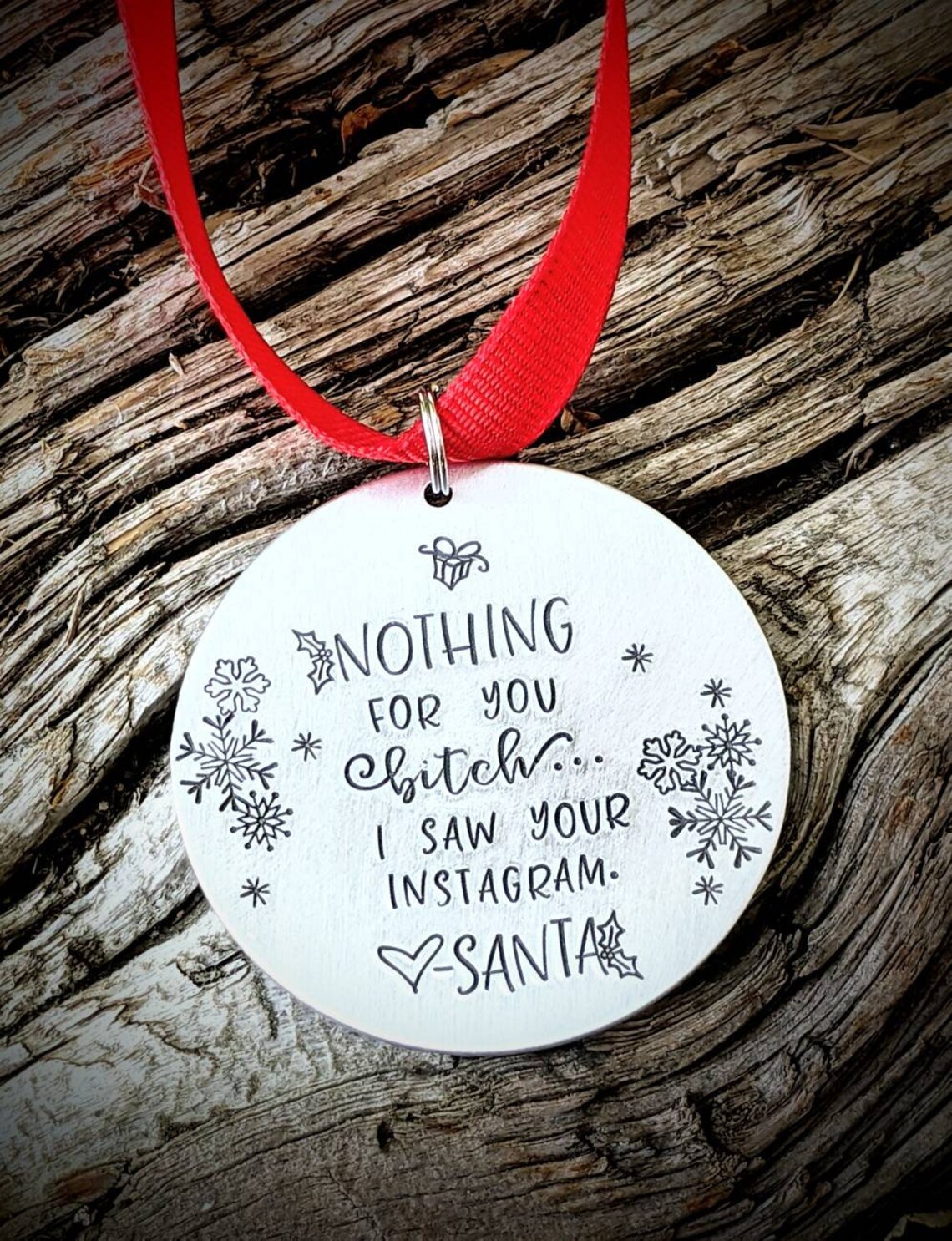 Funny Stamped Christmas Ornament. Sarcastic Tree Ornament. - Etsy
