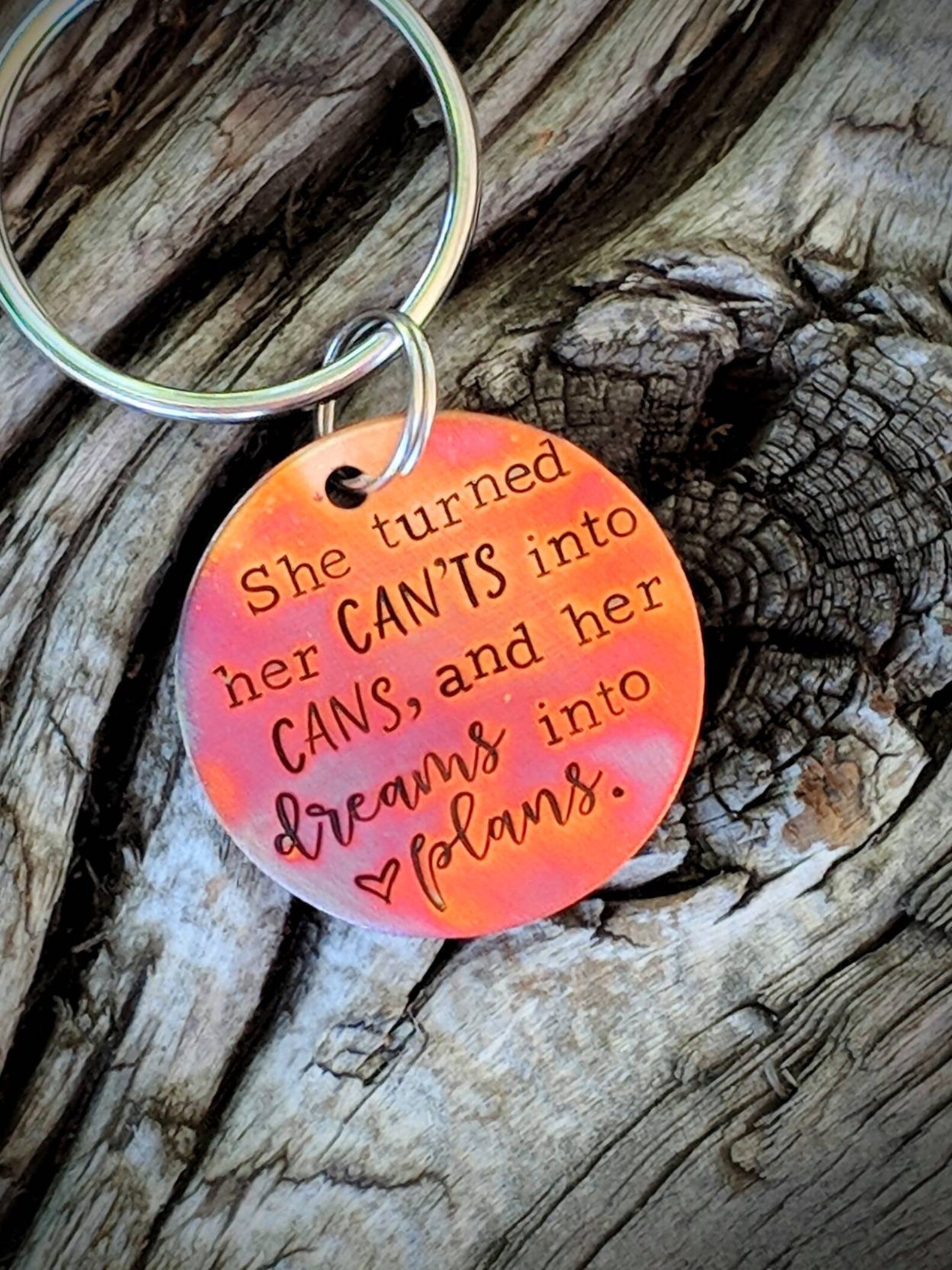 Hand Stamped Inspirational Keychain. Motivational Gift. - Etsy