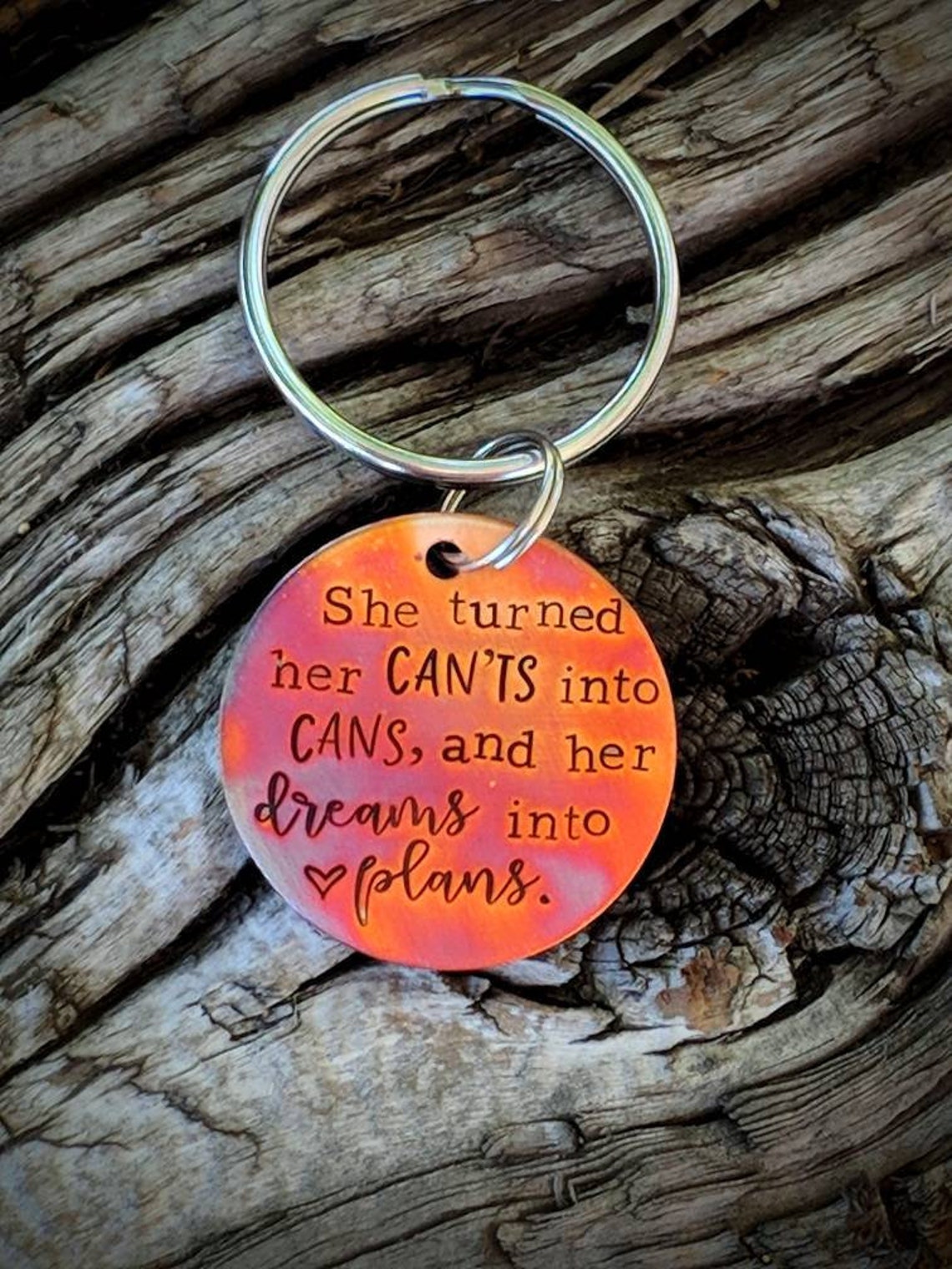 Hand Stamped Inspirational Keychain. Motivational Gift. - Etsy