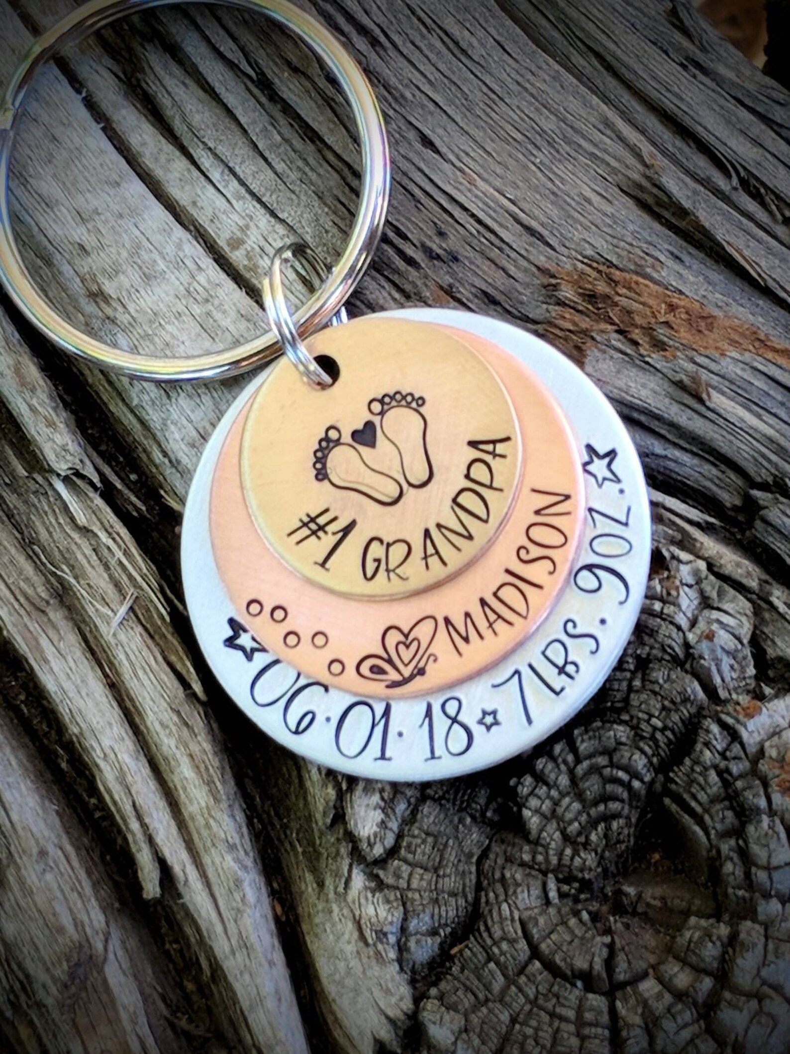 Personalized Grandpa Keychain. Grandfather Gift. Number One - Etsy