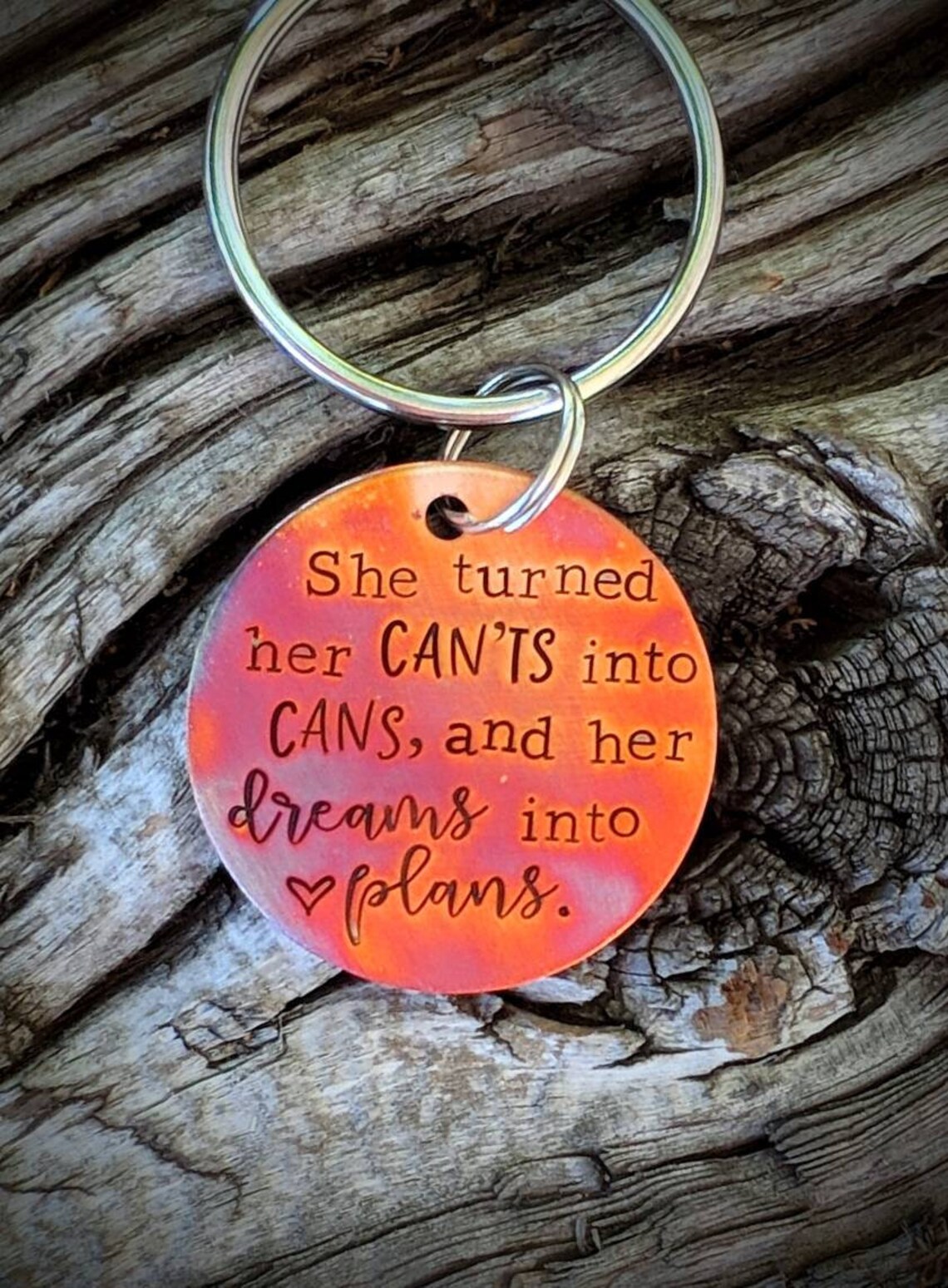 Hand Stamped Inspirational Keychain. Motivational Gift. - Etsy