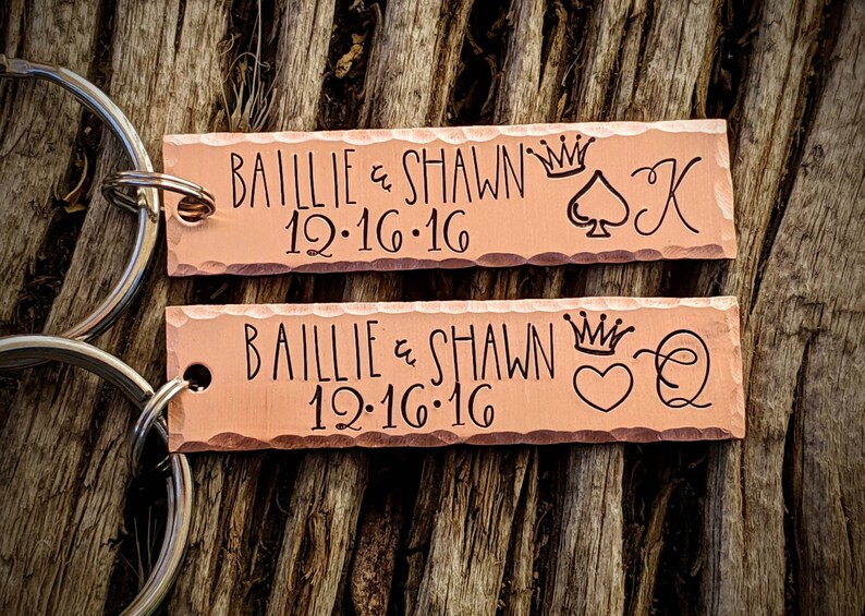 Personalized Hand Stamped MATCHING Set. Couples Gift Set. Couples ...