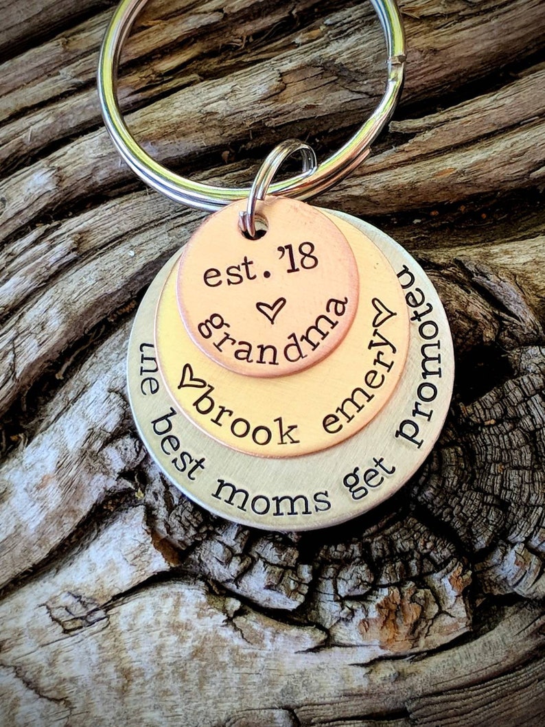 Personalized Stamped Grandma Keychain Grandmother Gift Grandma - Etsy