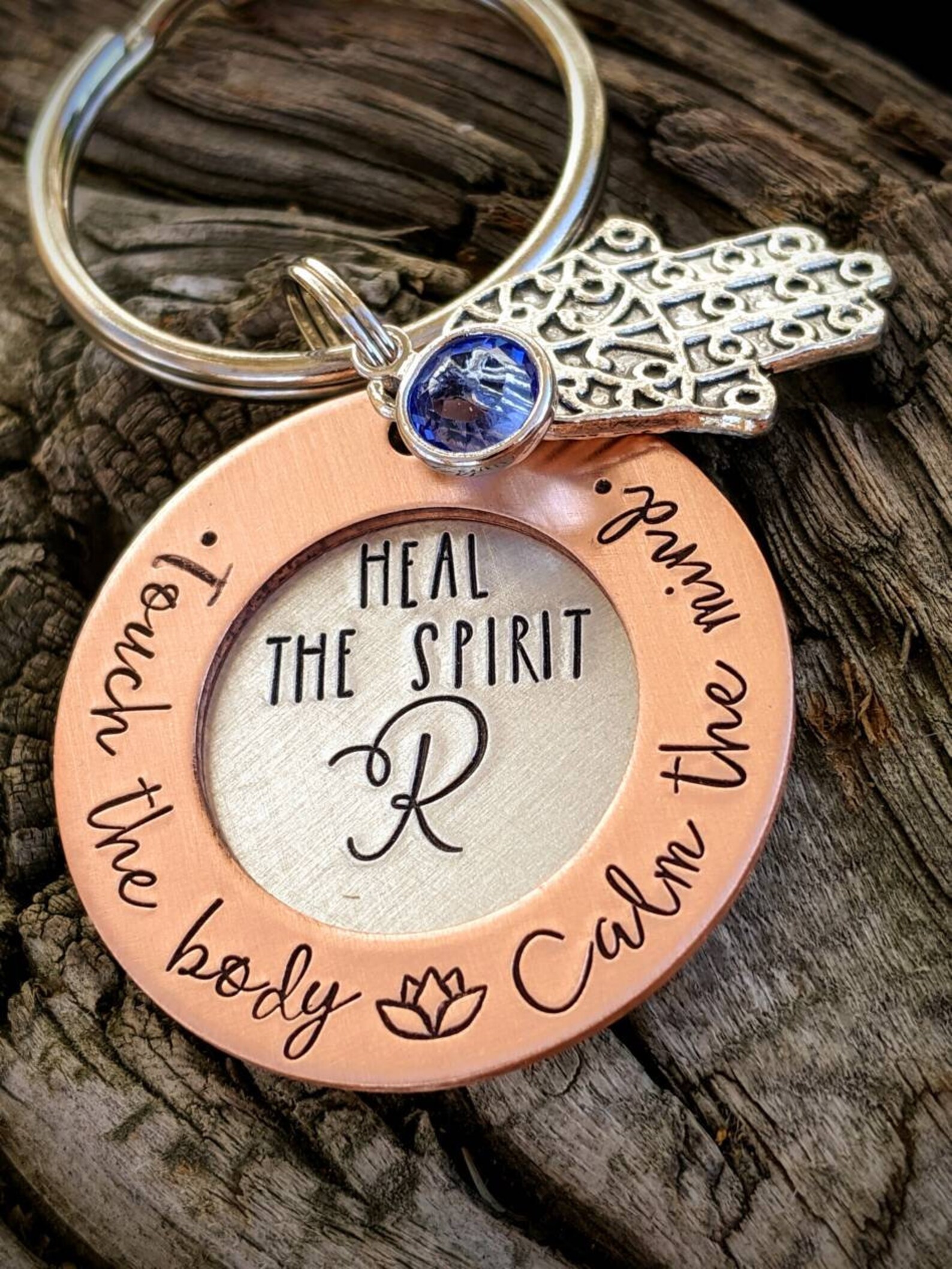 Personalized Hand Stamped Keychain. Massage Therapy. Holistic - Etsy
