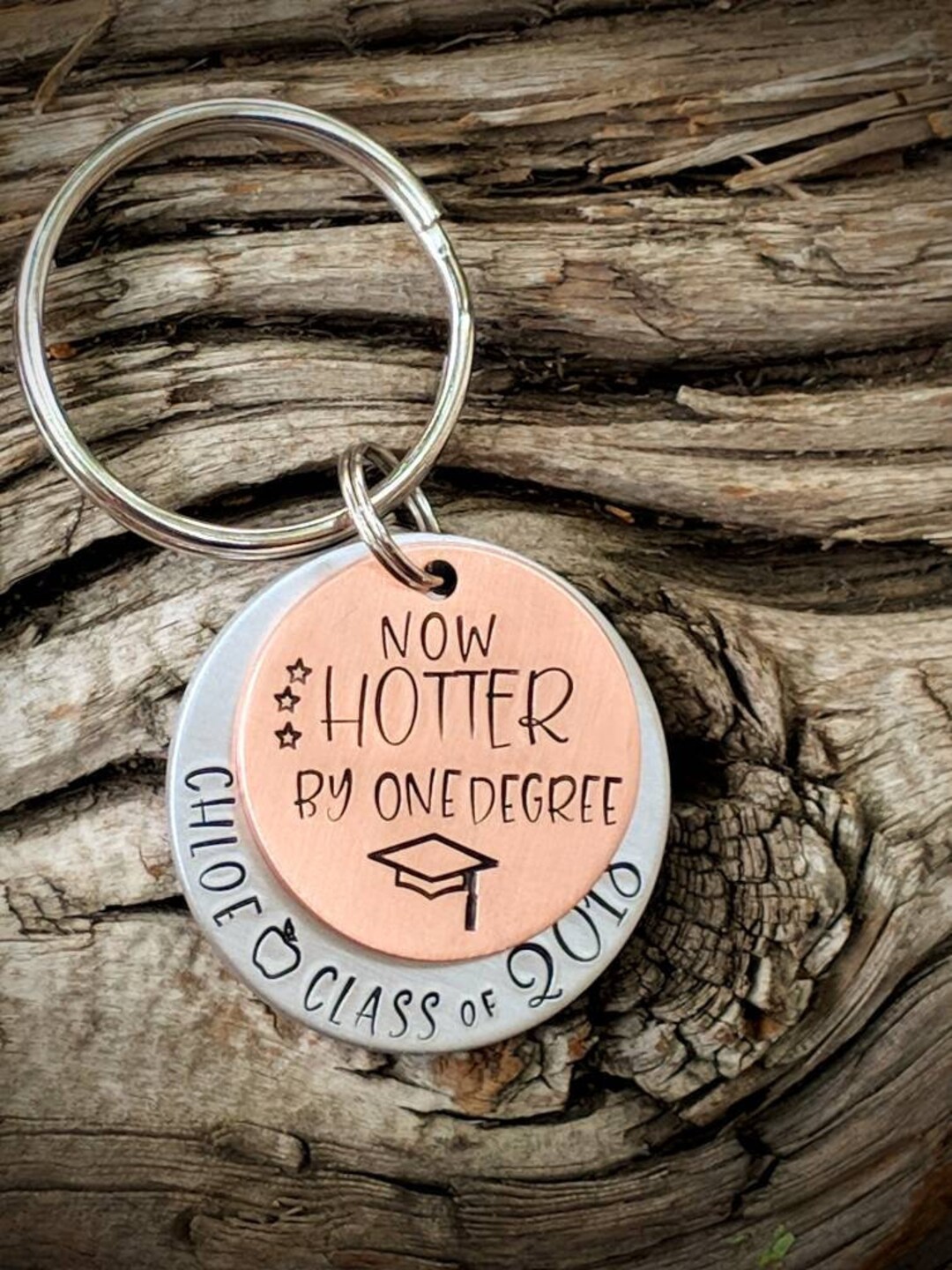 Personalized Graduation Keychain. Hand Stamped Graduate Gift. High ...