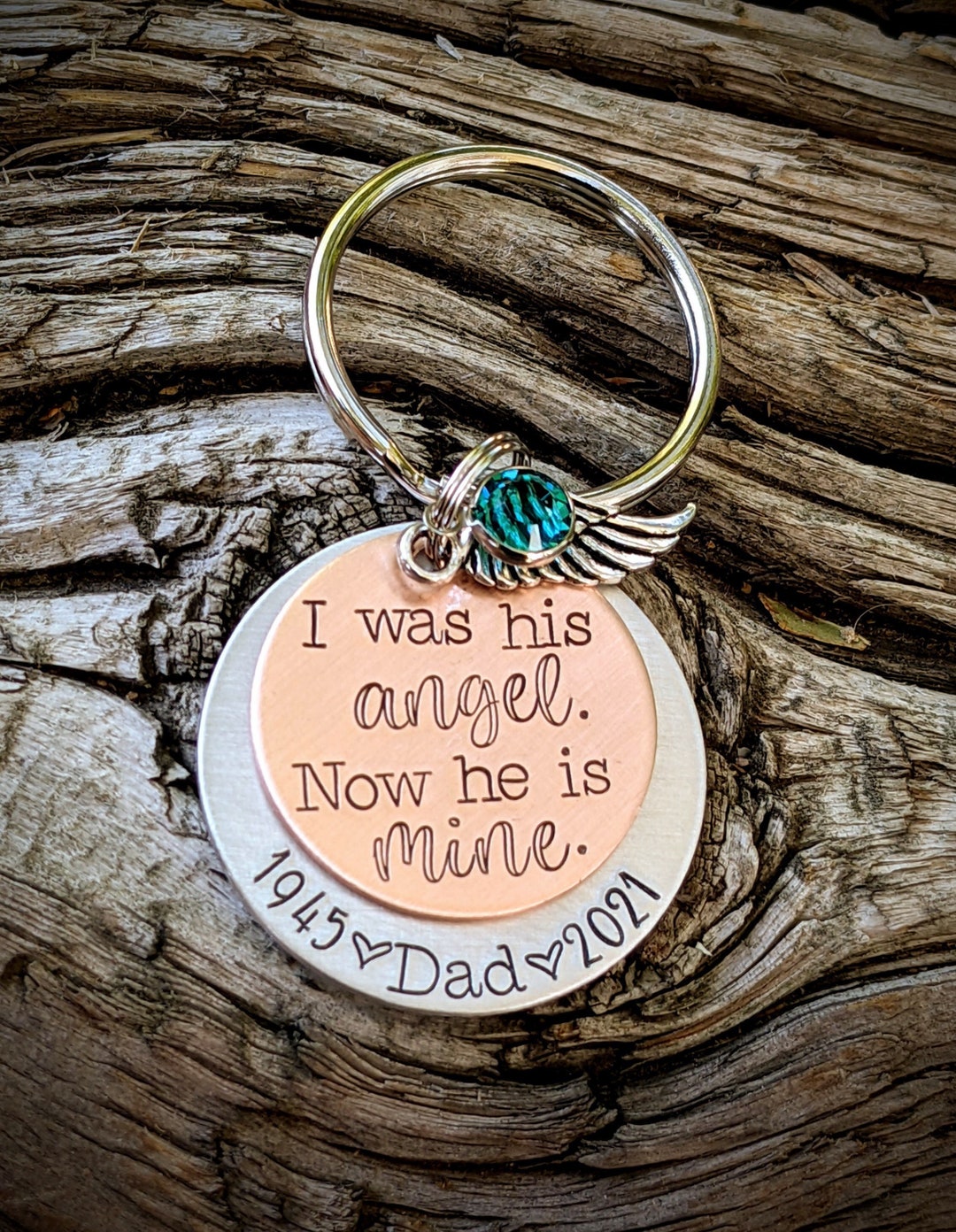 Personalized Hand Stamped Dad Memorial Keychain. Father Memorial ...
