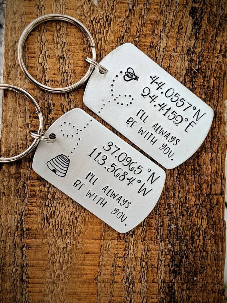 Personalized Hand Stamped Long Distance Boyfriend Gift. Custom - Etsy