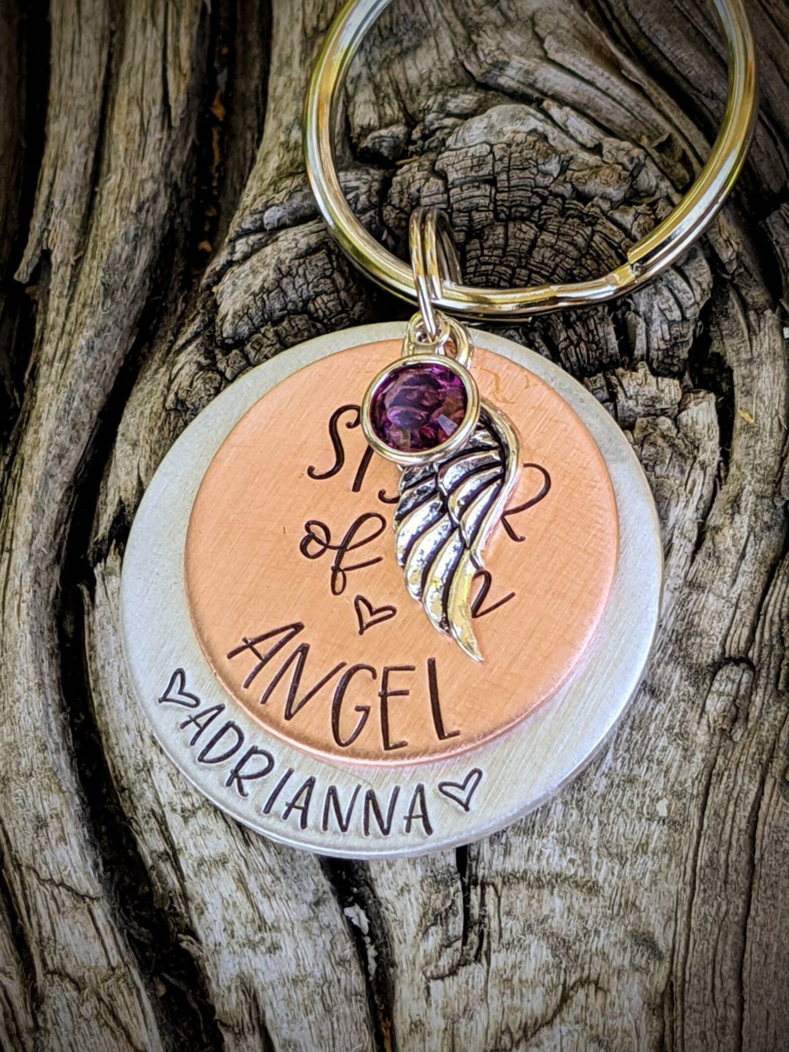 Personalized Hand Stamped Sibling Memorial Keychain. Gift for - Etsy