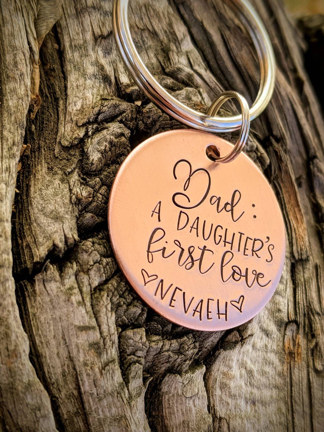 Personalized dad keychain. New daddy gift. Dad of daughters. A | Etsy