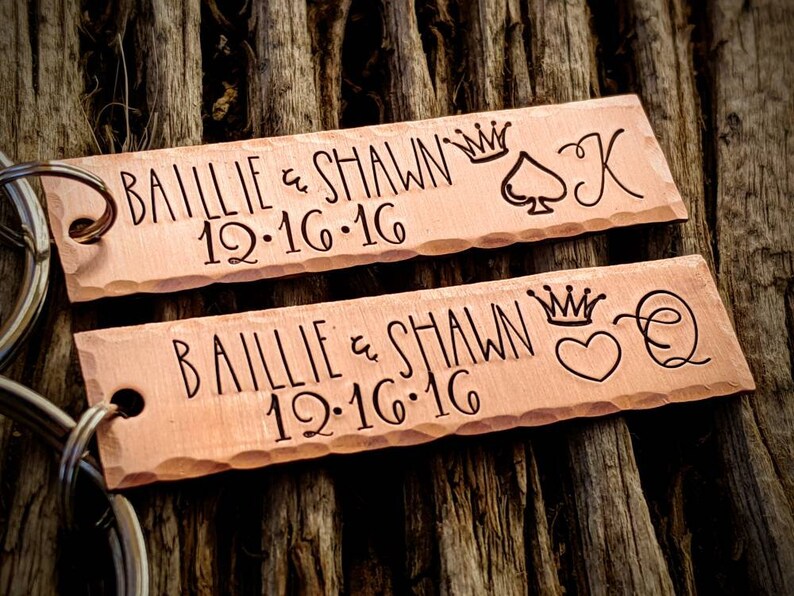 Personalized Hand Stamped MATCHING Set. Couples Gift Set. Couples ...