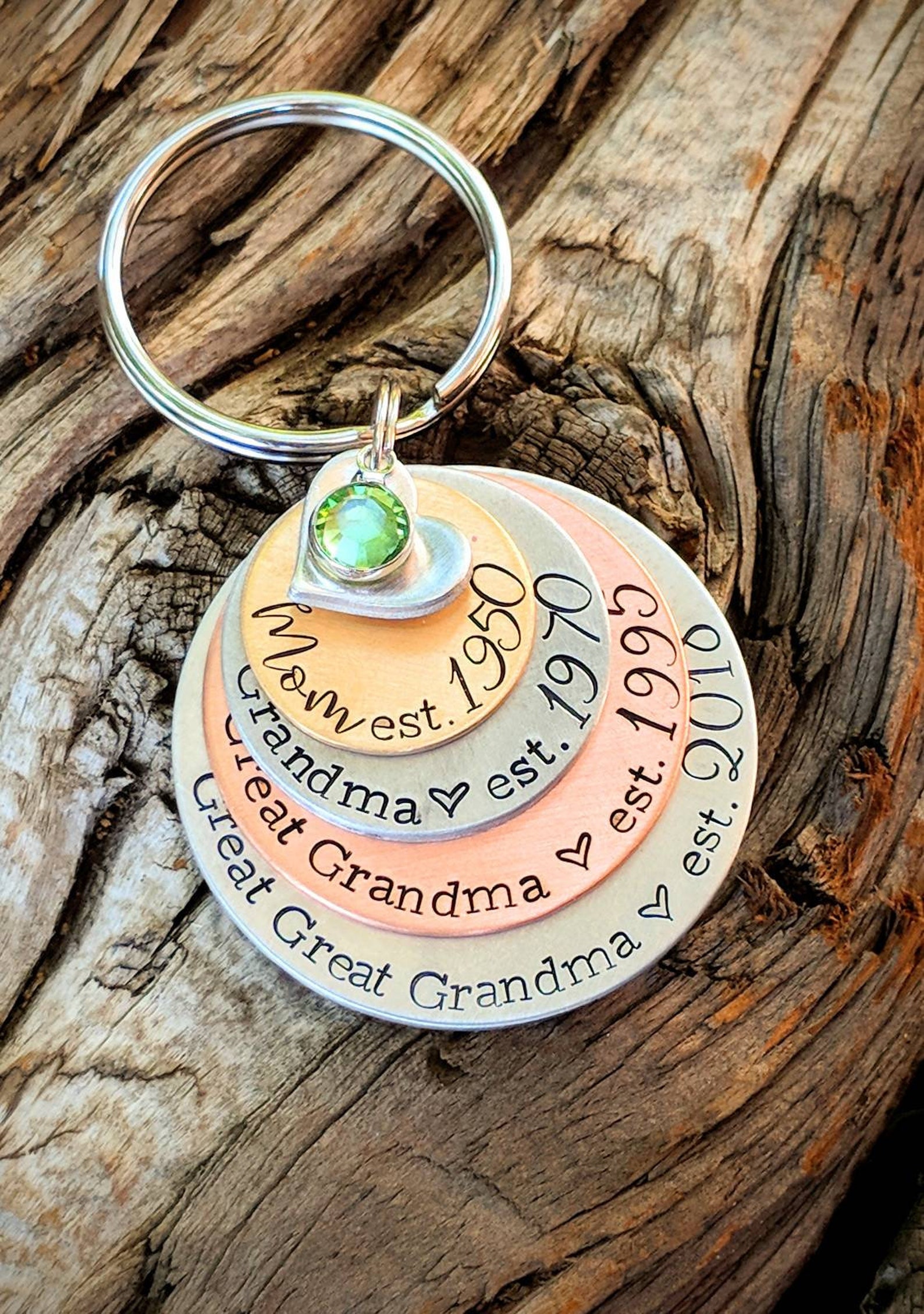 Personalized Hand Stamped Great Great Grandma Keychain. | Etsy