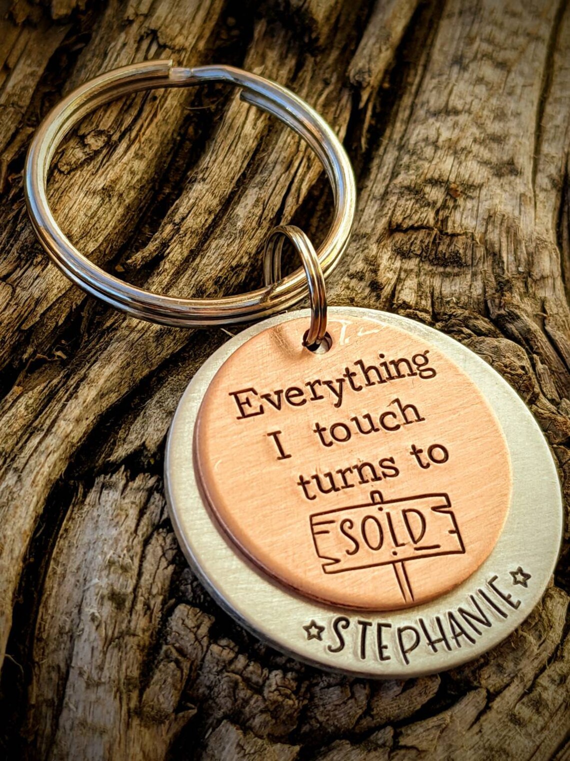 Personalized Hand Stamped Real Estate Keychain. Closing Gift. - Etsy