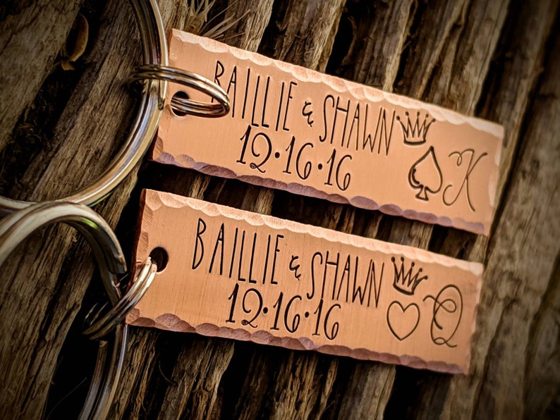 Personalized Hand Stamped MATCHING Set. Couples Gift Set. Couples ...
